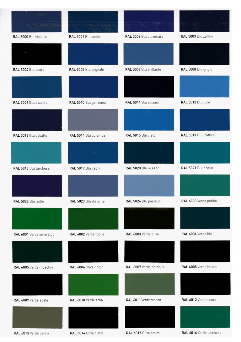 Colores disponibles (Carta Ral)